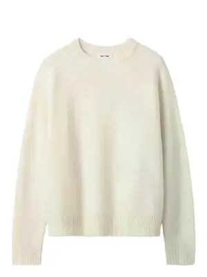 Soft Goat Boyfriend Ribbed Sweater - Neutrals