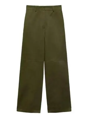 MSGM Wide-leg Panelled Cotton Trousers - Green