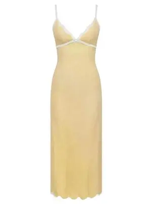 REFORMATION Sara Linen Midi Dress - Yellow