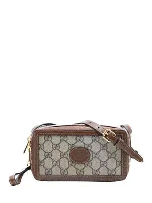 Gucci Gg Supreme Interlocking G Crossbody Bag - Brown