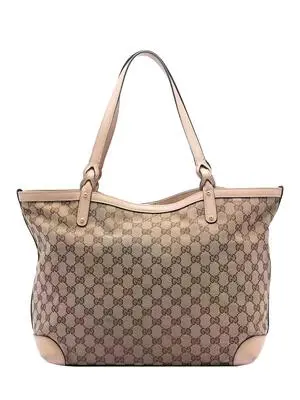 Gucci Medium Gg Canvas Craft Tote Bag - Brown
