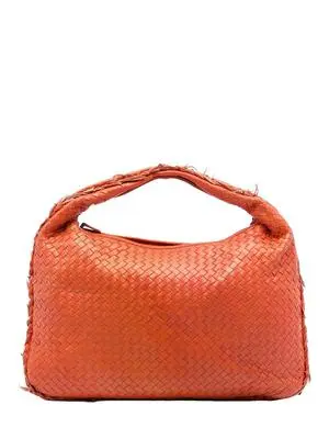 Bottega Veneta 2011 Medium Nappa Intrecciato Fuzzy Veneta Hobo Bag - Orange