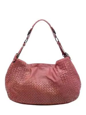 Bottega Veneta Nappa Intrecciato Shoulder Bag - Red