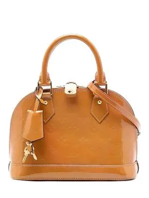 LOUIS VUITTON Monogram Vernis Alma Bb Satchel - Brown
