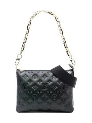 LOUIS VUITTON Monogram Embossed Coussin Pm Satchel - Black