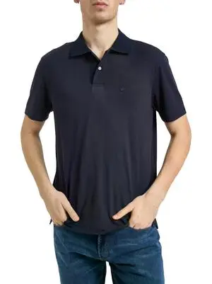 Emporio Armani Logo-embroidery Short-sleeve Polo Shirt - Blue