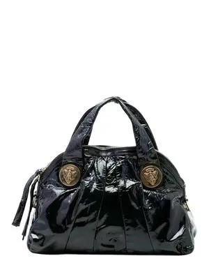 Gucci 2016-2026 Large Patent Hysteria Satchel - Black