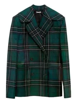 JW Anderson Double-breasted Plaid Blazer - Green