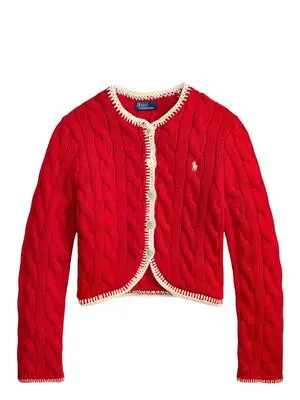 Polo Ralph Lauren Cable-knit Cropped Cardigan - Red