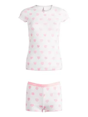 SKIMS Pointelle Baby T-shirt And Short Set - Snow Lace Hearts