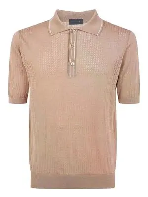 Tagliatore Perforated Polo Shirt - Neutrals