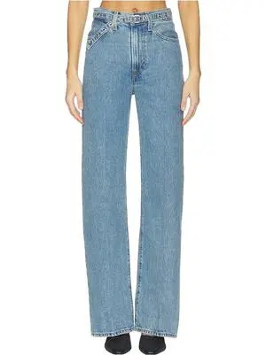 LEVI'S Ribcage Belted Wide Leg Jeans - Blue