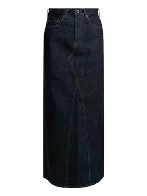 Kapital Denim Pencil Midi Skirt - Blue