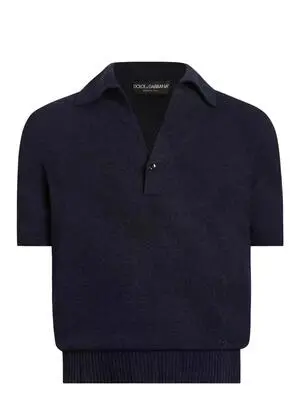 Dolce & Gabbana Cotton Blend Polo Shirt - Blue