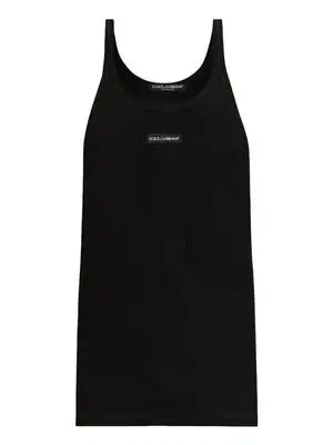 Dolce & Gabbana Cotton Tank Top With Print - Black