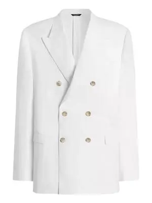 Dolce & Gabbana Double-breasted Taormina Linen Jacket - White