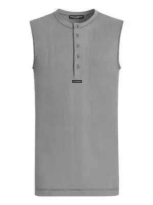 Dolce & Gabbana Cotton Serafino T-shirt - Grey