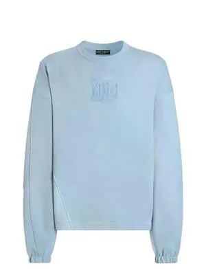 Dolce & Gabbana Oversized Treated Cotton Sweatshirt - Blue