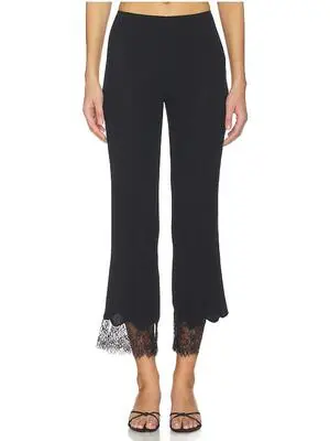 Tularosa Belinda Capri Pants With Lace Trim - Black