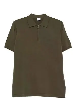 Aspesi Zip-neck Knit Polo Shirt - Green