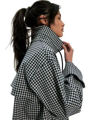 Barbour Gingham Showerproof Jacket - Navy Gingham