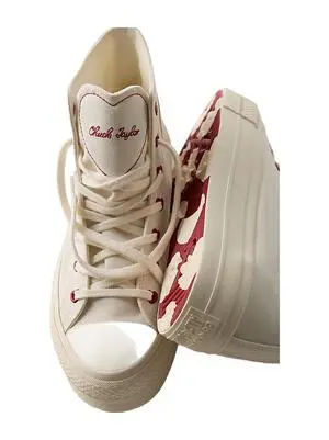 CONVERSE Chuck Taylor All Star Hearts Lift Platform Sneakers - Vintage White/egret/days Ahead