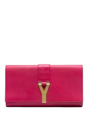 Saint Laurent 2013-2025 Leather Chyc Ligne Clutch - Pink