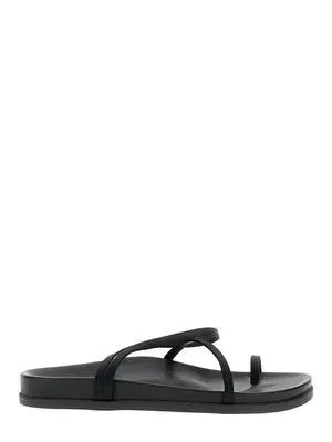 ANCIENT GREEK SANDALS Eleftheria Flat Sandals - Black