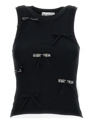 DES_PHEMMES Embellished Tank Top - Black