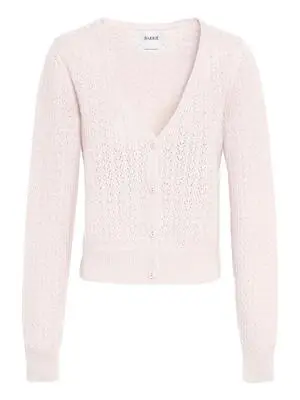 BARRIE Lace Knitted Cashmere Cardigan - Rose