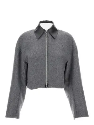 Sportmax Short Vacuo Wool Jacket - Grey