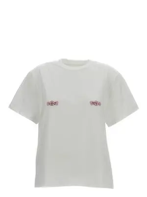 DES_PHEMMES T-shirt With Crystal And Bead Embellishments - White