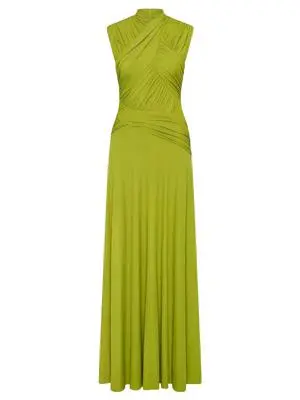 Rachel Gilbert Juniper Ruched Gown Green