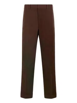 J.PRESS Back-buckle Trousers - Brown