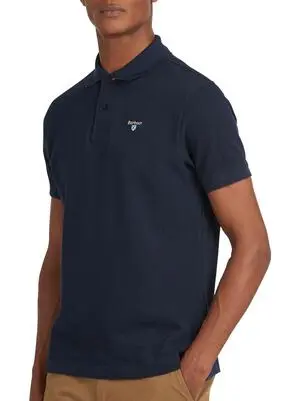 Barbour Regular Fit Tartan Piqué Polo - New Navy