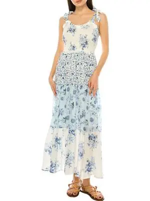 A COLLECTIVE STORY Floral Print Maxi Sundress - Bright White