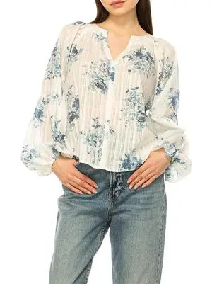 A COLLECTIVE STORY Floral Button-up Top - Bright White