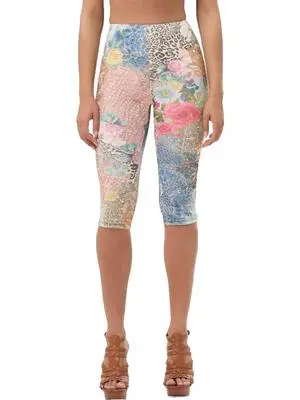 AFRM Gianna Mixed Print Capri Leggings - Iris Patchwork