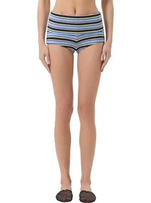AFRM Justina Rib Stripe Microshorts - Iris Stripe