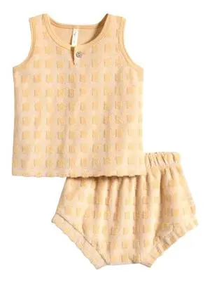 RYLEE + CRU Terry Cloth Tank And Shorts Set - Butterscotch
