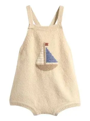 RYLEE + CRU Fisher Sailboat Knit Romper - Pebble
