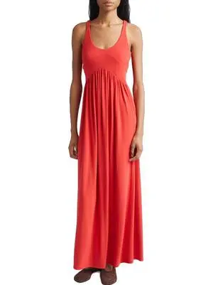 Sportmax Panino Cutout Back Jersey Maxi Dress - Coral