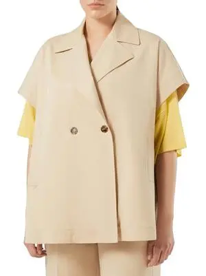 Marina Rinaldi Dente Cape Jacket - Sand