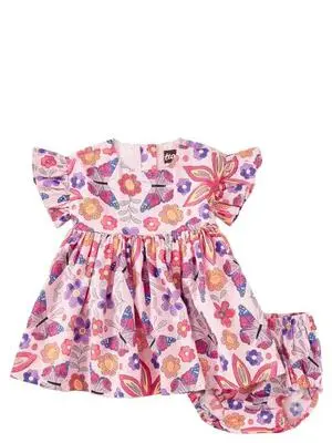 TEA COLLECTION Baby Dress And Bloomer Set - Butterfly Tile