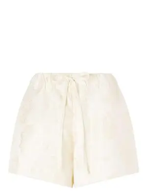 Simone Rocha Floral-jacquard Satin Shorts - Pink