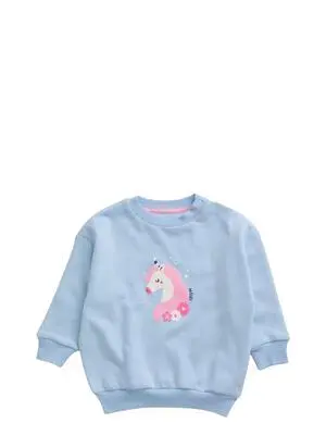MORI Oversized Sweatshirt - Unicorn & Blue Frost
