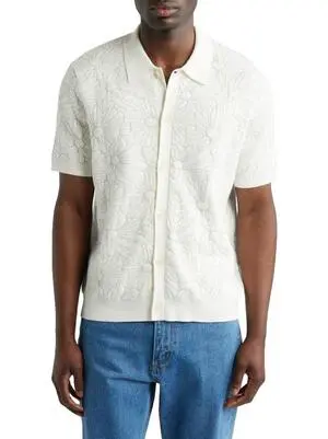 WAX LONDON Tellaro Floral Jacquard Cardigan - Ecru/natural
