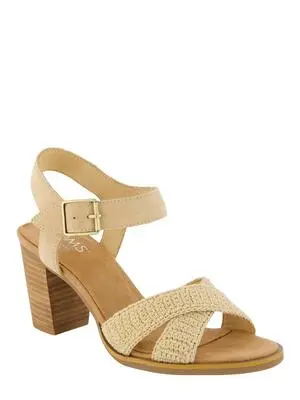 Toms Majorca Ankle Strap Sandals - Medium Beige Crochet