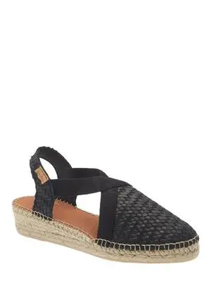 TONI PONS Siracusa Slingback Espadrille Wedge - Negre