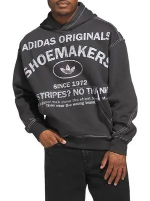 Adidas Shoemaker Loose Fit Graphic Hoodie - Utility Black